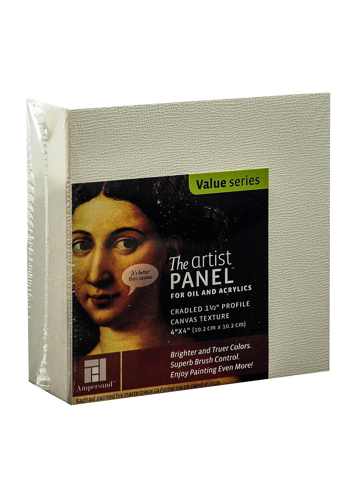 The Artist Panel Canvas Texture Cradled Profile 4 in. x 4 in., 1 1/2 in ...