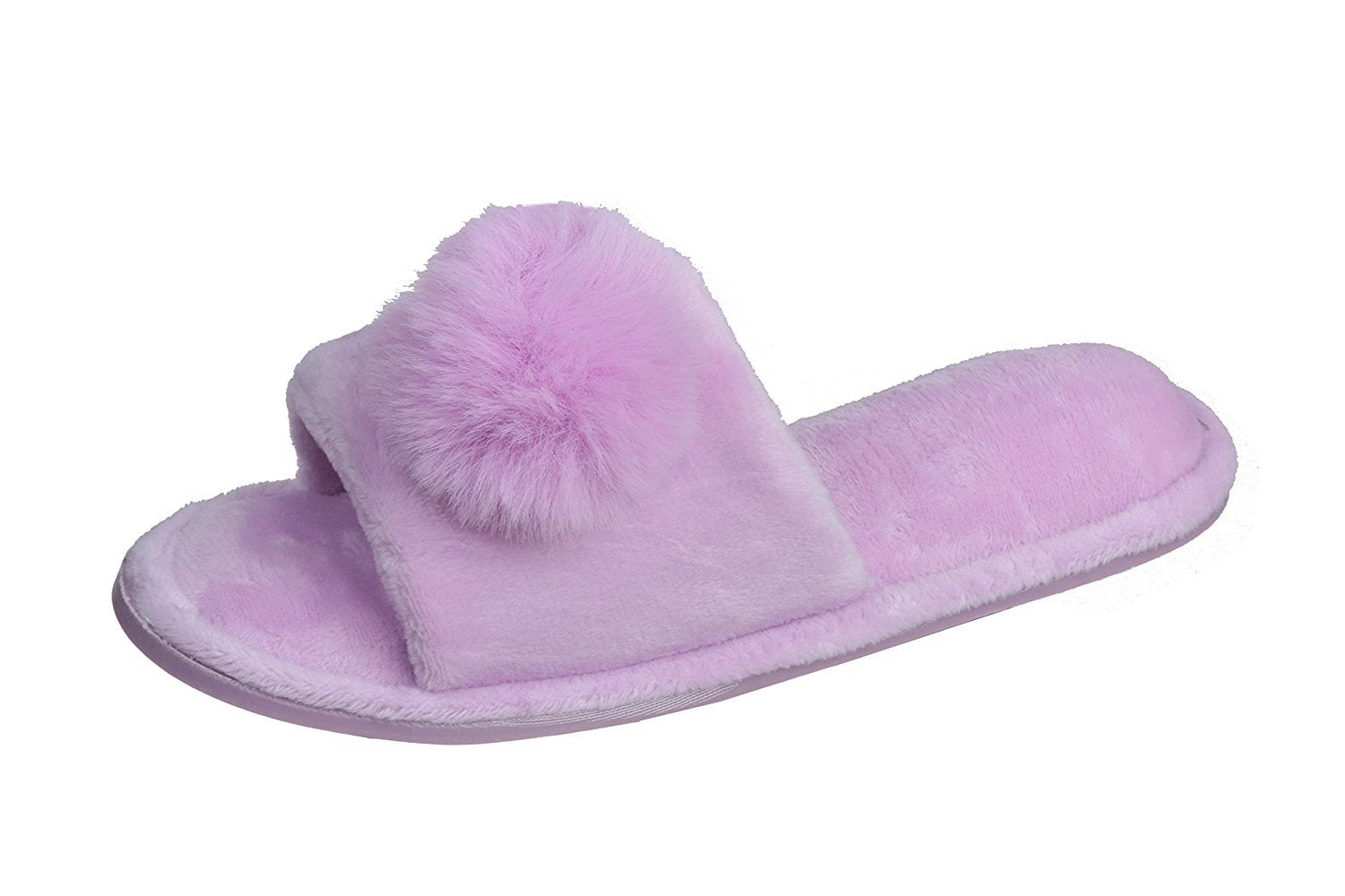 Popeez Girls's Lovely Pom-Pom House Slipper (2/3, Purple) - Walmart.com