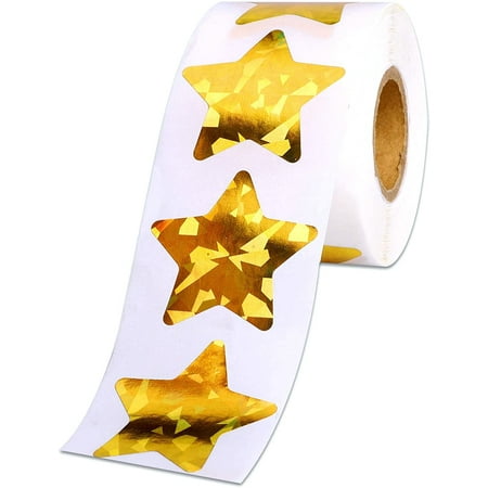2 pack Large Holographic Gold Star Stickers for Kids Reward, 500 Pcs ...