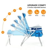 Ktaxon 2Pcs Short Beach Chair, 5-Position Adjustable Folding Camping ...