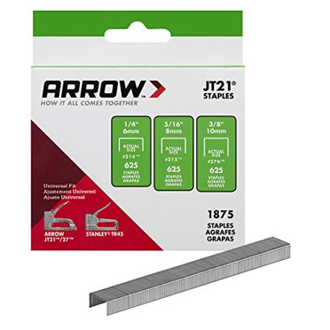 Arrow Fastener 7510S 5/8" T75 Staples 1000 Per Pack - Walmart.com