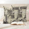 Brown Architecture Outdoor Waterproof Pillow Covers, Abstract City ...