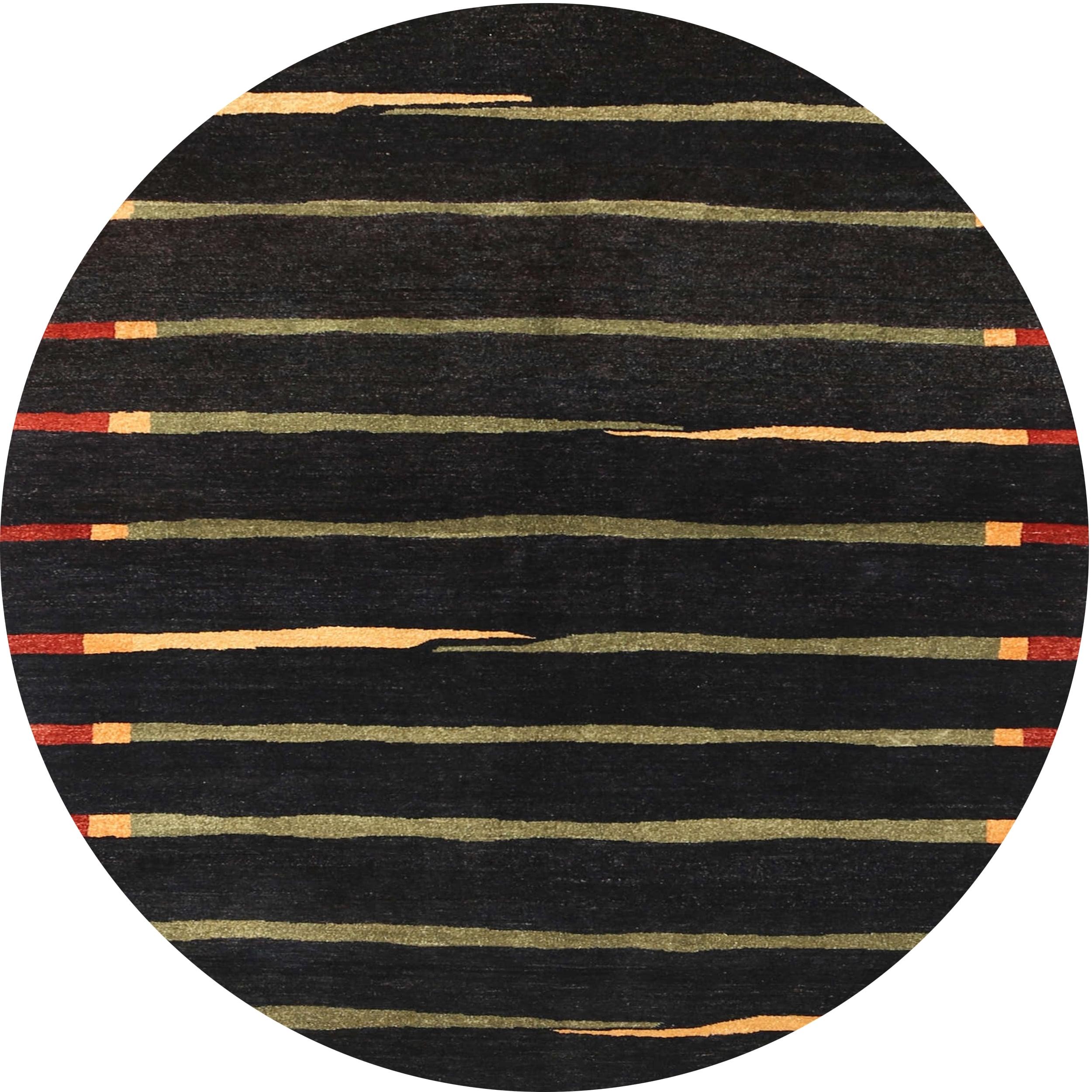 Ahgly Company Indoor Round Contemporary Chocolate Brown Abstract Area ...