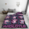 Axolotl Blanket Gift, Flannel Fleece Throw, Soft Cozy Neon Theme For ...