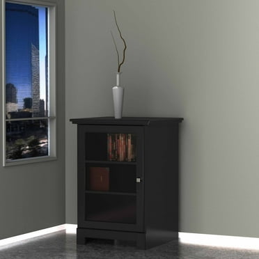 Pemberly Row 53" 2-Sided CD DVD Media Spinning Storage Tower in Black ...