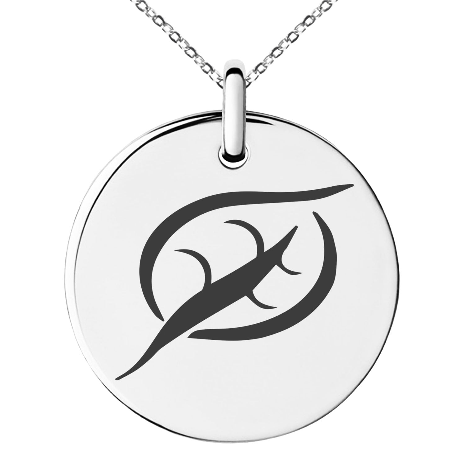 Stainless Steel Elemental Earth Nation Engraved Small Medallion Circle ...