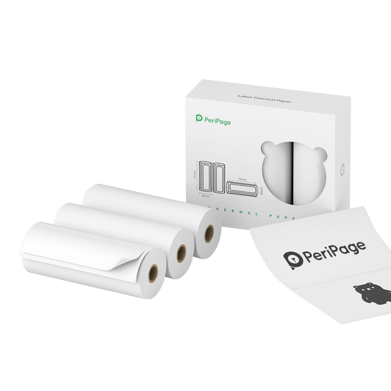 PeriPage 3 Rolls Label Thermal Paper Sticker Self-Adhesive Label Paper ...