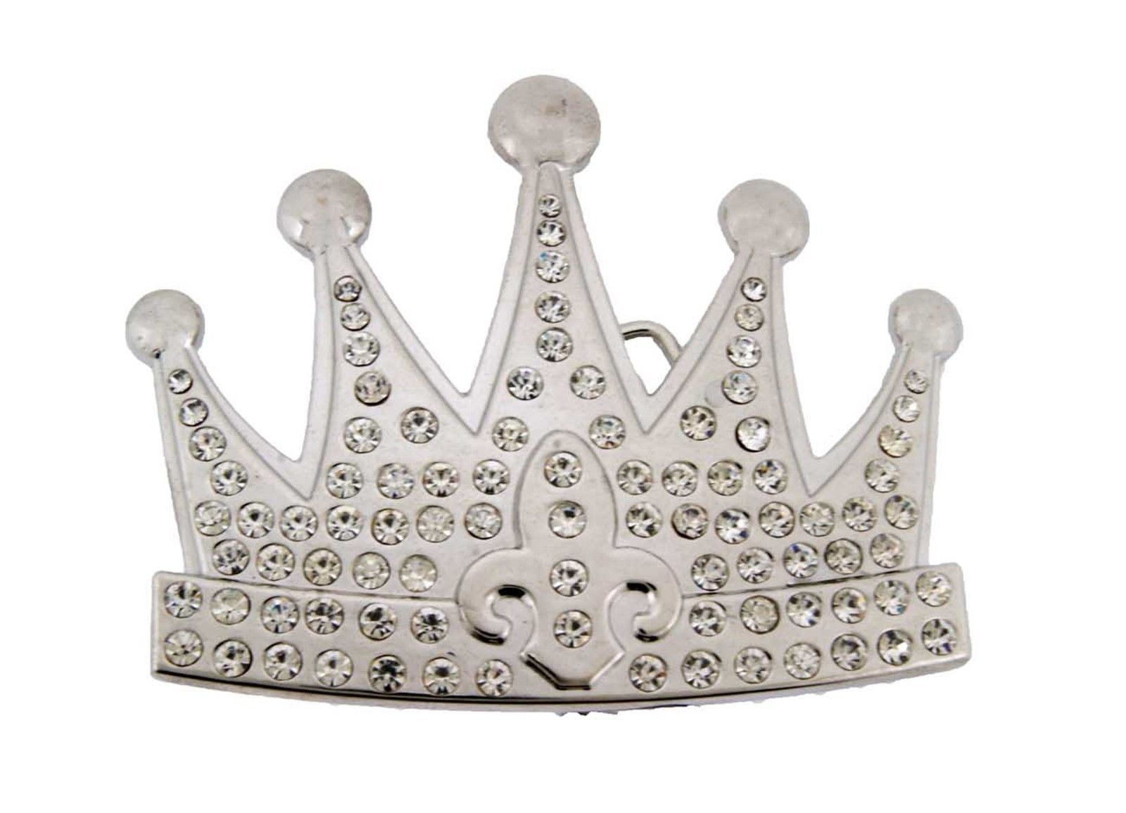 Royal Crown Belt Buckle Bling Bride Silver Metal Princess Fashion Rock ...