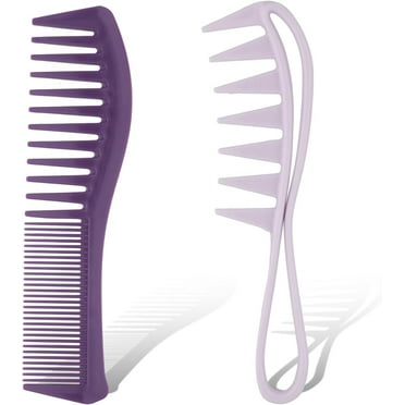 2Pcs Wide Tooth Comb, Large Tooth Curl Comb Shark Teeth Comb for Women ...