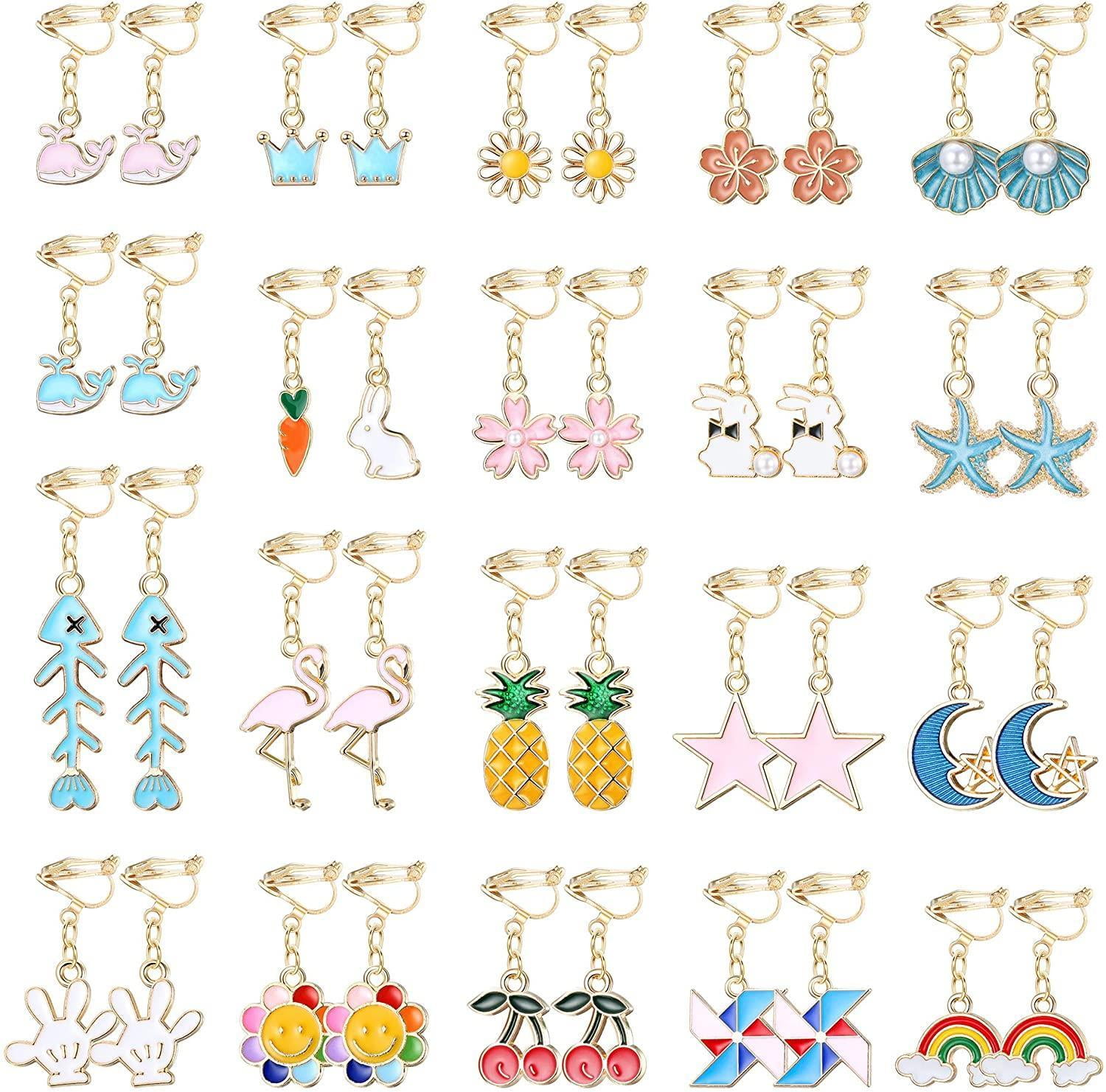 SHareconn 20 Pairs Cute Earrings for Little Girls Women Cute Animals ...