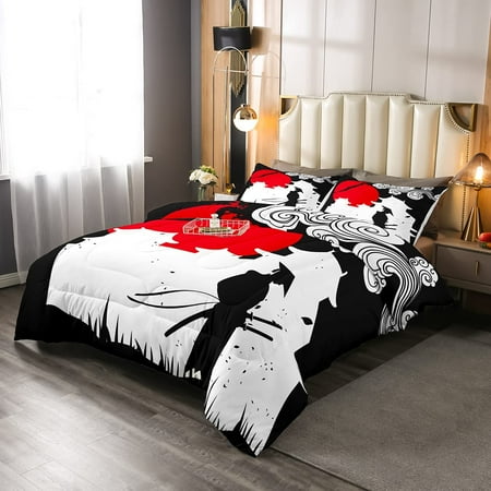 WEIS Samurai Comforter Set Full Size, Sunset Print Down Comforter ...