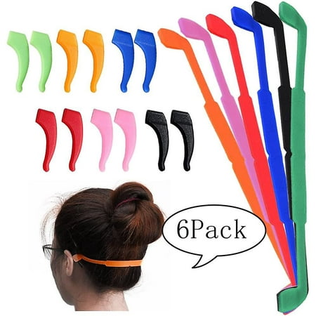 6 Pack Anti Slip Kids/adult Eyeglasses Straps With 6 Pair Ear Grip ...