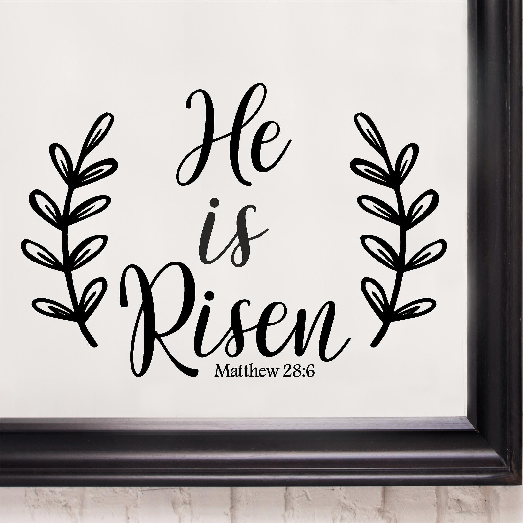 He is Risen Matthew 28:6 (vine) Easter Spiritual Decals Gifts Christ ...