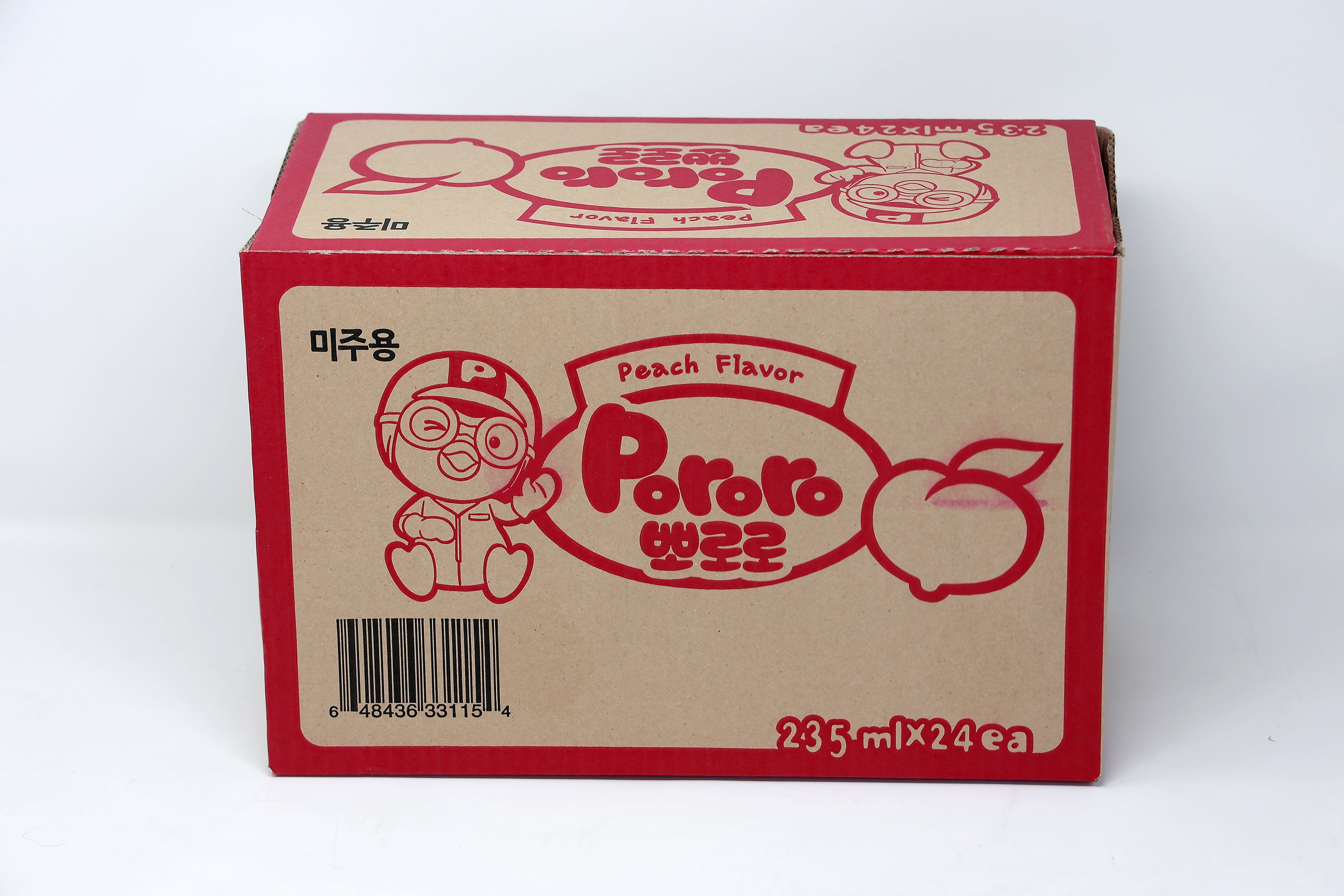 Paldo Fun & Yum Pororo Kids Peach Flavor Drinks Beverage with Convenient Push-Pull Sports Cap ...