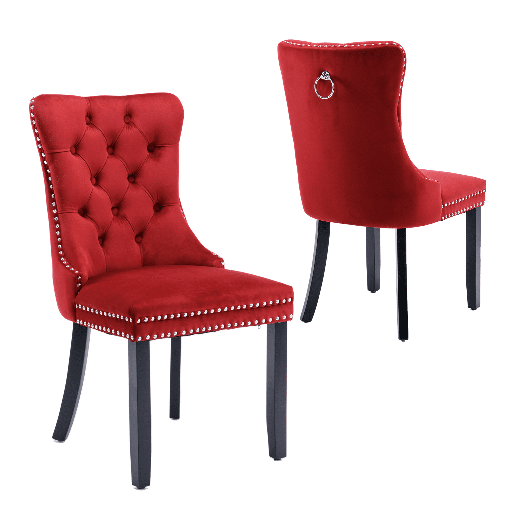 Contemporary Button Tufted Dining Chairs, High-end Velvet Upholstered ...