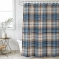 Blue Gray Buffalo Plaid Shower Curtain, Rustic Farmhouse Waterproof ...