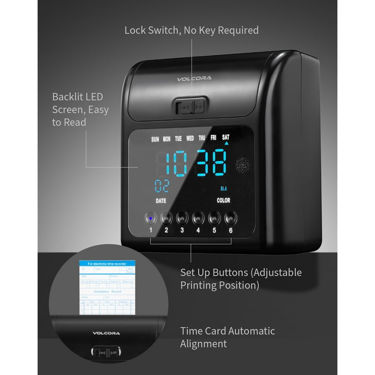 Time Clock Employee Attendance IETURBO Time Clock With 100 Time Cards ...