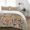 4 Piece Duvet Cover Set Queen, Spring Wildflower Butterfly Soft ...