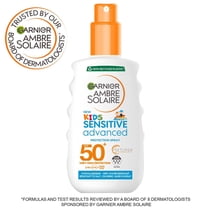 Garnier Ambre Solaire Kids Sensitive Sun Cream Spray SPF50+, 5 fl oz ...