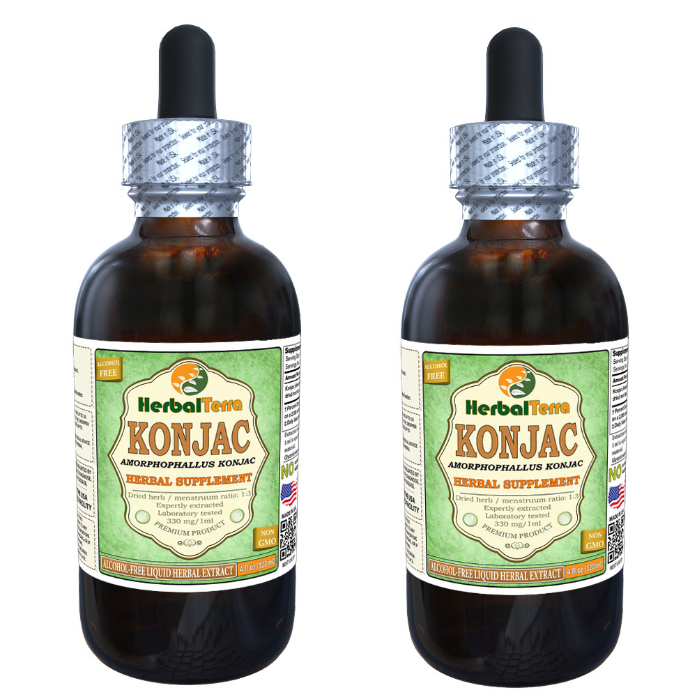 Konjac (Amorphophallus Konjac) Glycerite, Organic Dried Roots Alcohol ...