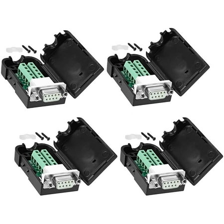 DaFuRui 4Pack DB9 Solderless RS232 D-SUB Serial to 9-pin Port Terminal Female Adapter Connector ...