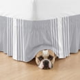 Abstract White Striped Bed Skirt Bed Skirts Queen Size 16 Inch Drop ...