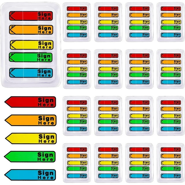 1200 Pcs Sign Here Stickers Sign and Date Stickers Sign Here Tabs Sign ...