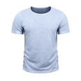 Avirosel Men's Casual Solid Short Sleeve T-Shirt Fashion Round Neck ...