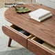 Solid Wood Coffee Table with Storage Drawers, Capsule Shape Natural ...