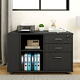 DWVO File Cabinet with Charging Station, Mobile Lateral Filing Cabinet ...
