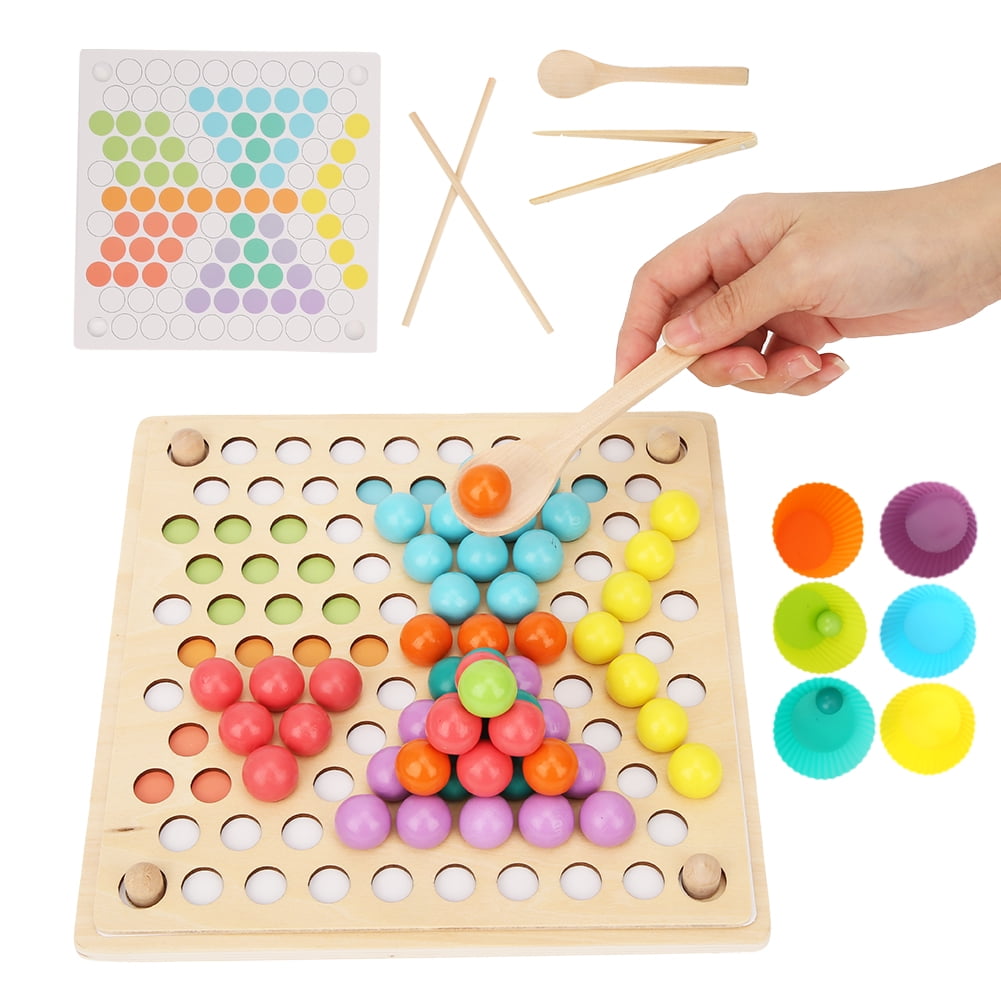 Sonew Clip Bead Game Color Recognition Parent‑Child Interaction Wooden ...