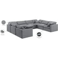 Meridian Furniture Indulge 258" Velvet U-Shaped Modular Sectional in ...