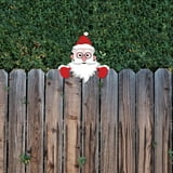 Christmas Yard Art Fence Peeker, Reindeer Fence Peeker, Xmas Outdoor ...