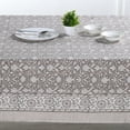 Taupe 60x60 Inches Square Indian Hand Block Floral Printed Pure Cotton ...