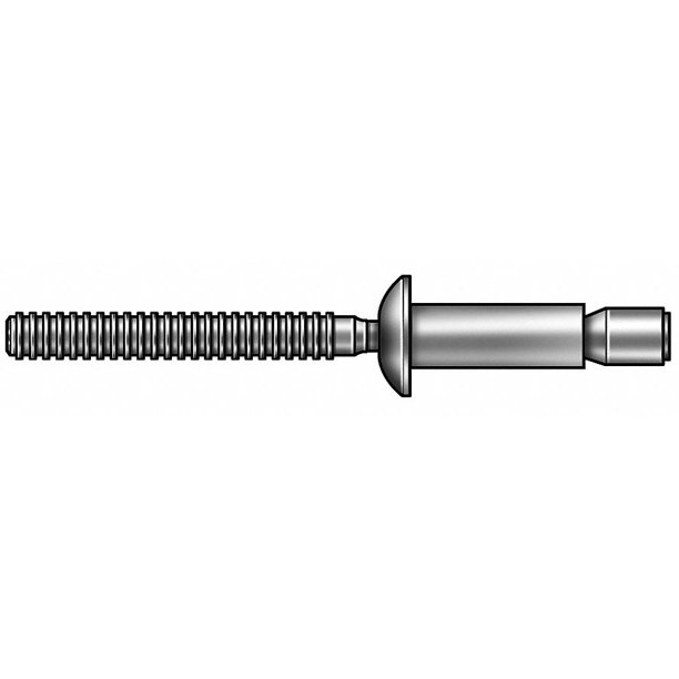 Multigrip Rivet, Domed Head, Stainless Steel Mandrel, 0.787" L, 1/4 ...
