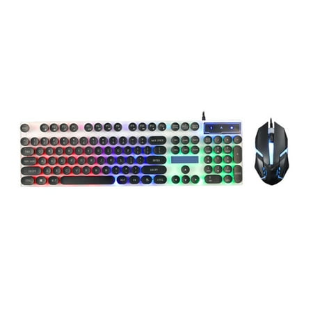 GTX300 punk retro backlit keyboard set retro Mouse Set USB wired set ...