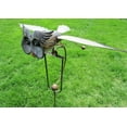 Kinetic Metal Brown Grey Owl Yard Stake: Rocking Large Bird Decor Wind ...