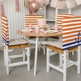 Blue Anchor Chair Back Covers Set of 6 Costal Orange White Blue Stripes ...