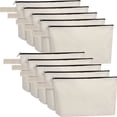 10 Pieces Cotton Canvas Makeup Bag with Bottom, Multi-Purpose Cosmetic ...