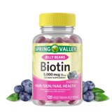 Spring Valley Biotin, 5,000 Mcg Vegetarian Jelly Beans Supplement, 120 ...