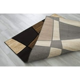 Handcraft Rugs Color Block Area Rug, Geometric Modern Design, Chocolate ...