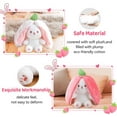 (10in Strawberry)Bunny Pillow Decoration, Reversible Bunny Stuffed ...