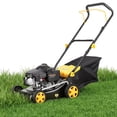 16" Gas Push Lawn Mower, 3 in 1 Self Propelled Lawn Mower with 45L ...
