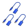 3Pcs Short Braided OTG Cable Type C To USB Converters Wire For External ...
