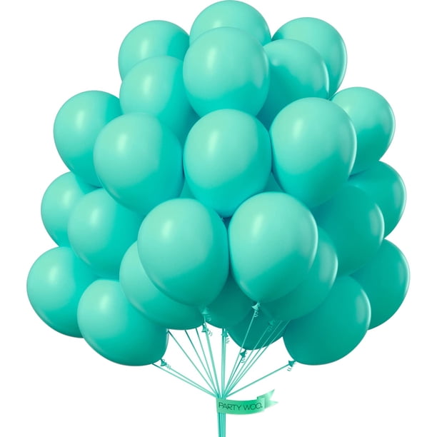 Globos PartyWoo, 50 unidades, 30 cm, turquesa, para guirnalda | Bodega ...