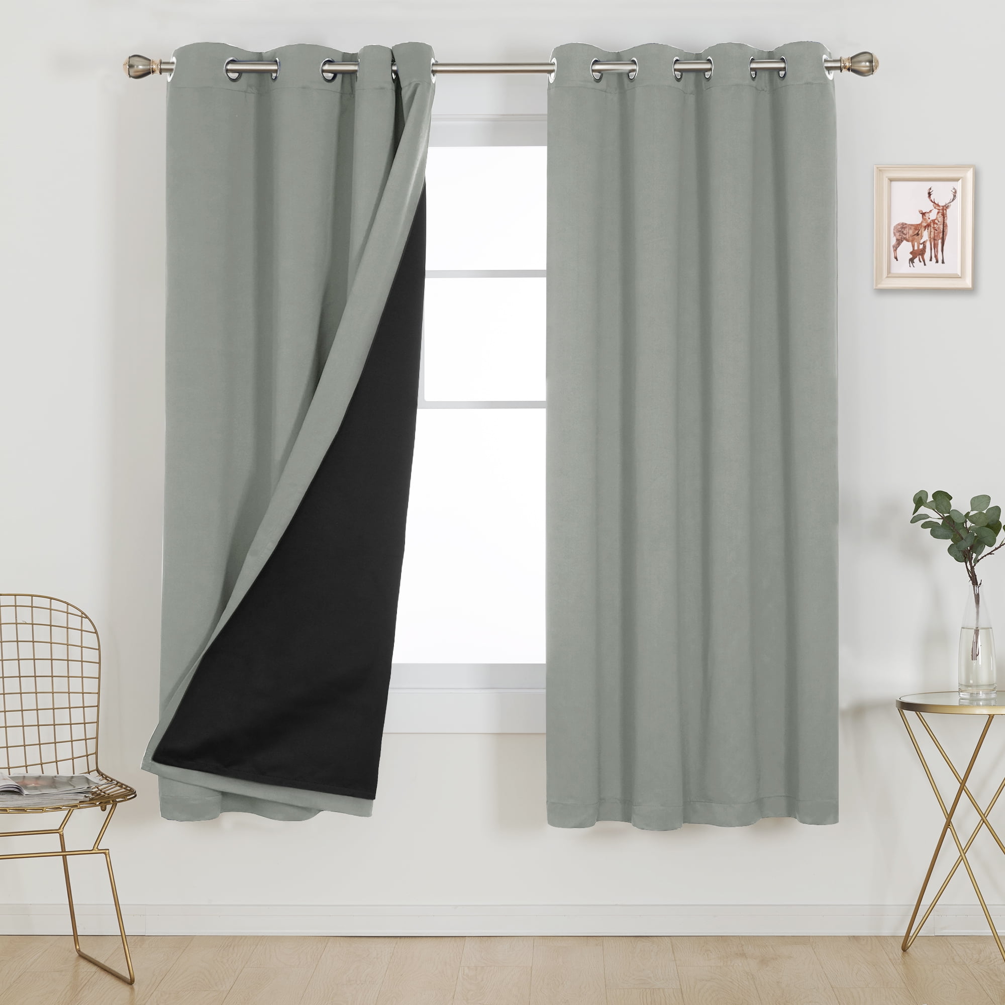 Deconovo Thermal Insulated Curtains for Living Room, Double-Layer Total ...