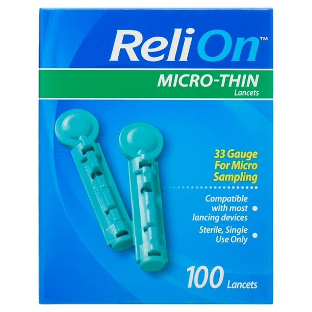 ReliOn Micro-Thin Lancets, 33-Gauge, 100 Count - Walmart.com
