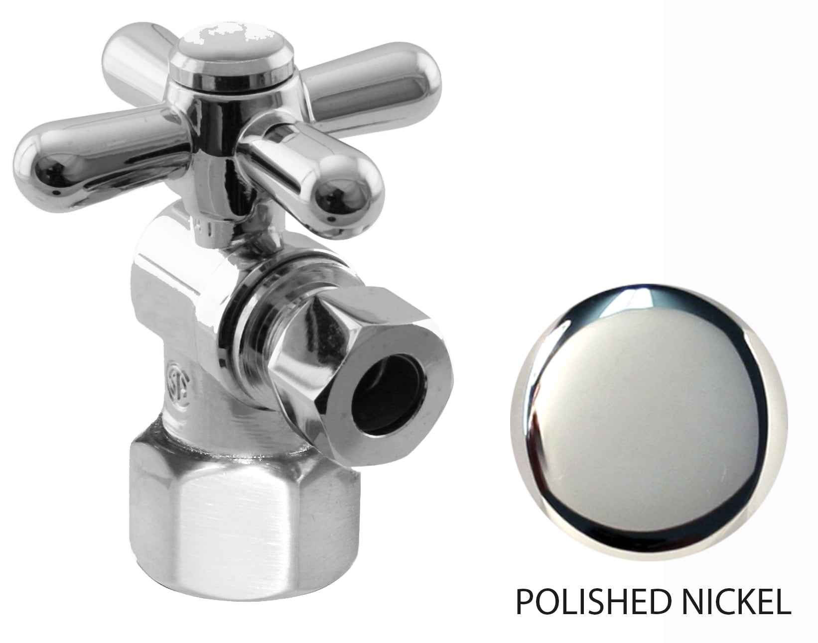 Westbrass Angle Stop, 1/2 in. IPS x 3/8 in. OD - 1/4-Turn Cross Handle ...