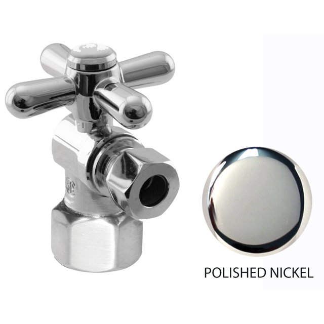 Westbrass Angle Stop, 1/2 in. IPS x 3/8 in. OD - 1/4-Turn Cross Handle ...