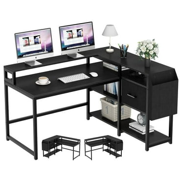 HomCom 52" Modern Multi-Level Computer Desk Home Office Study ...
